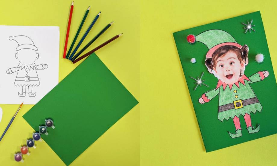 Make your own DIY elf card | FREE elf craft template